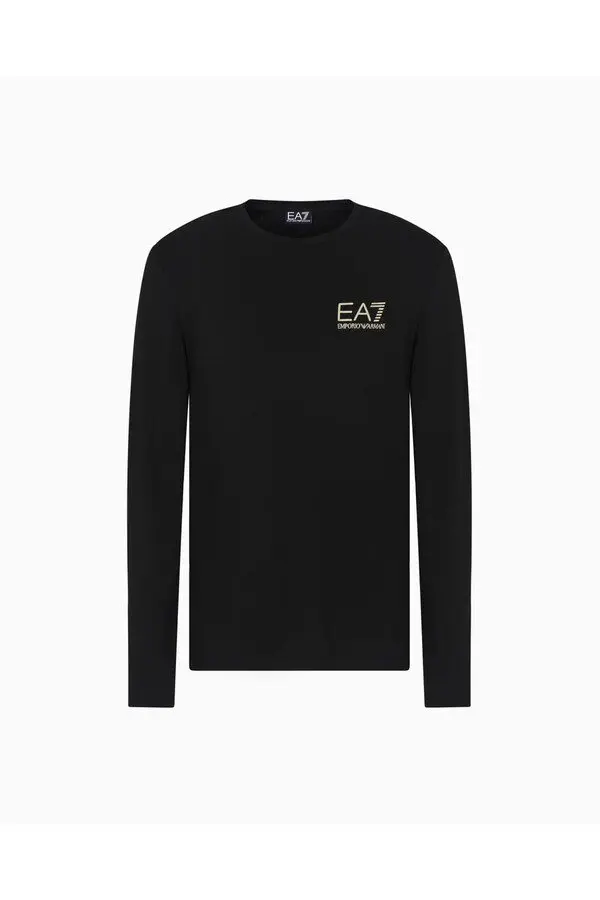 Emporio Armani Gold Label Viscose-blend Long-sleeved T-shirt - Black