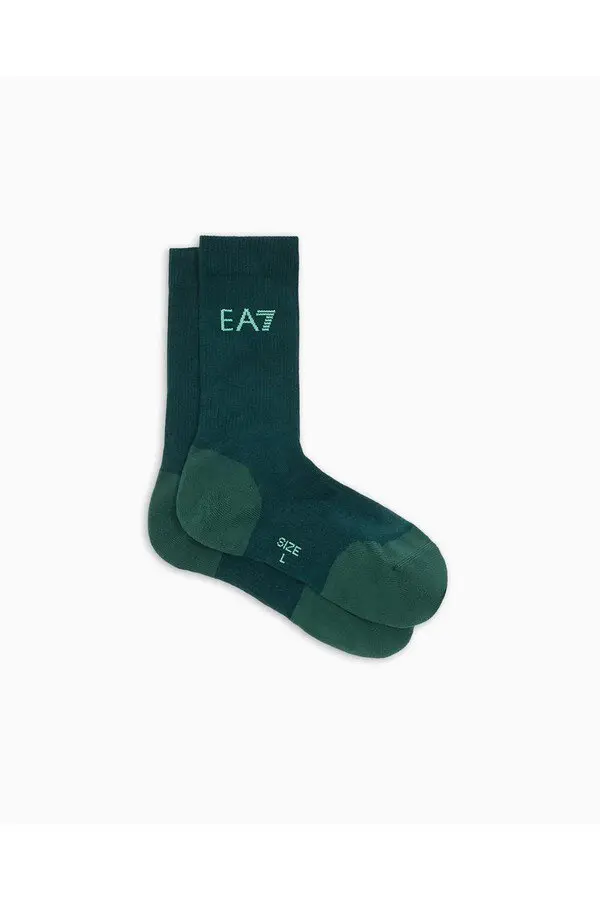Emporio Armani Ea7 Tennis Pro Cotton-blend Ankle Socks - Green