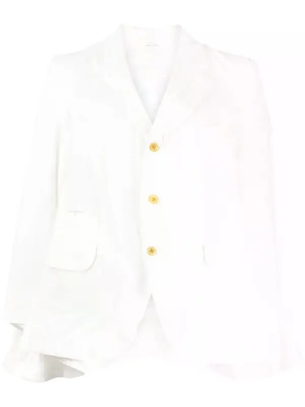 Comme Des Garçons Single-breasted Blazer - White