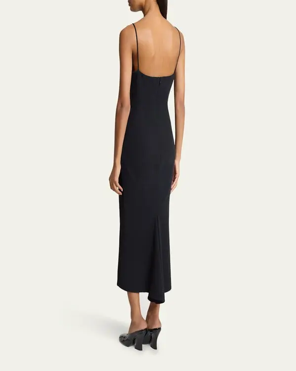 Givenchy Square-neck Sleeveless Midi Dress - Dark Red