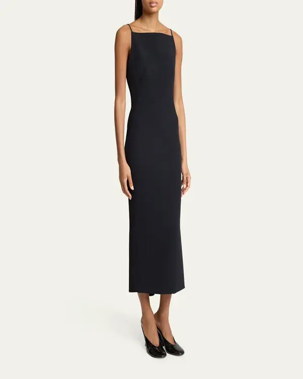 Givenchy Square-neck Sleeveless Midi Dress - Dark Red