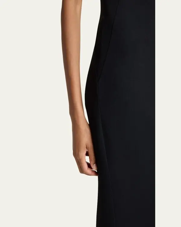 Givenchy Square-neck Sleeveless Midi Dress - Dark Red