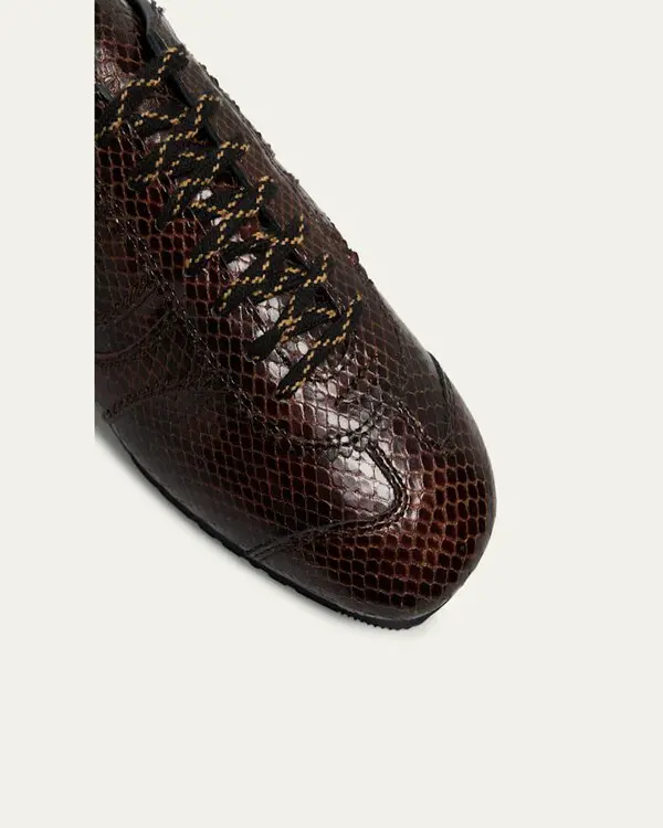 Dries Van Noten Dustin Snake-embossed Leather Sneakers