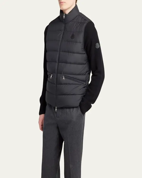Moncler Treompan Nylon Down Puffer Vest - Black