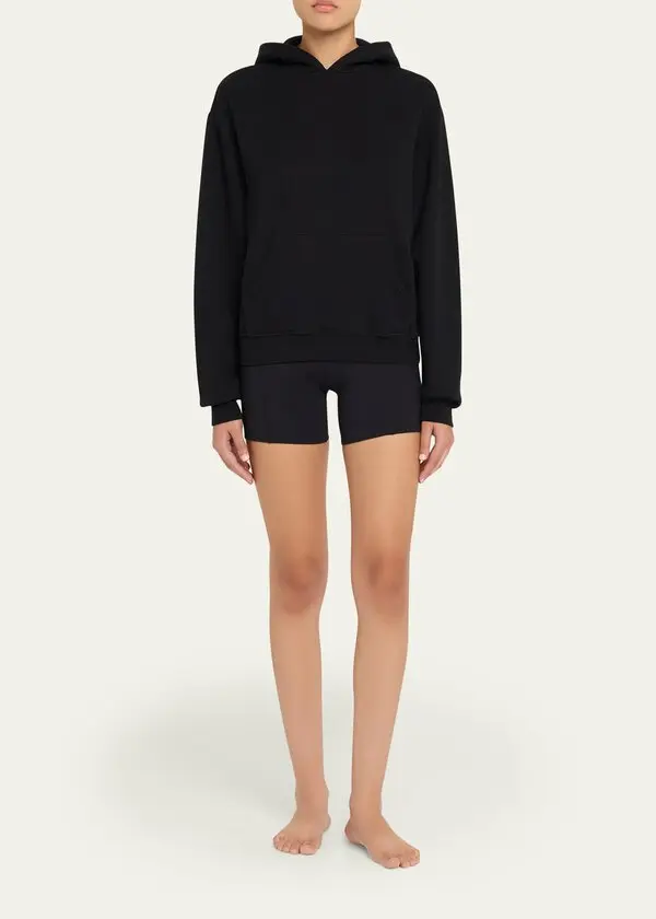 SKIMS Cotton Fleece Hooded Pullover - Onyx