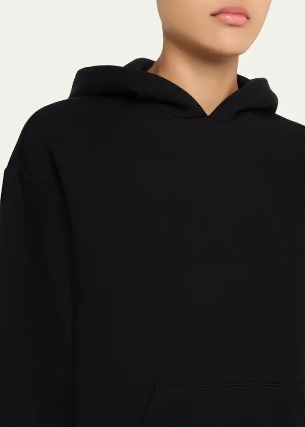 SKIMS Cotton Fleece Hooded Pullover - Onyx