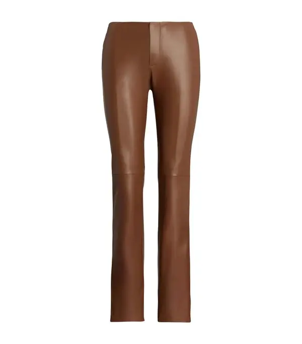 Ralph Lauren Lamb Leather Trousers - Beige