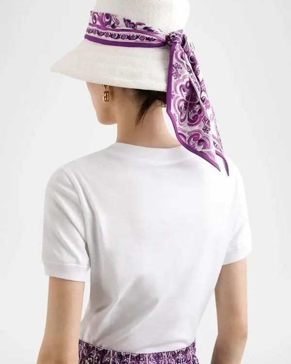 Dolce & Gabbana Dg Rib Jersey Short-sleeve T-shirt - Opticalwht