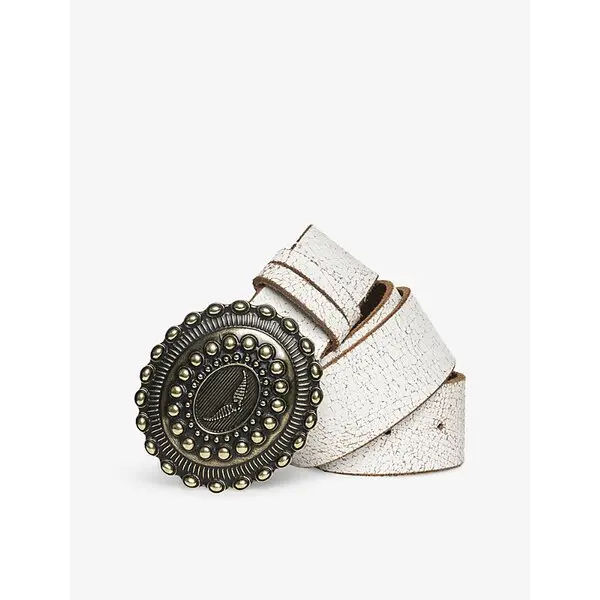 Zadig&Voltaire Santa Fe Leather Belt - White