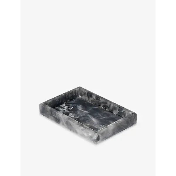 FERM LIVING Mist Resin Tray 15cm - Charcoal