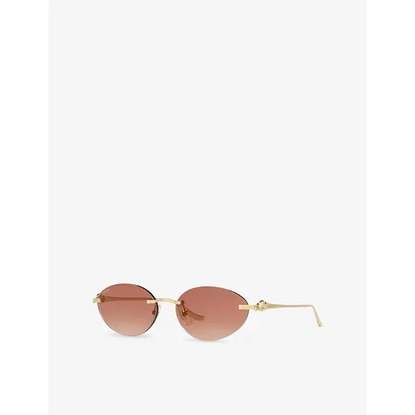 CARTIER Oval-frame Metal Sunglasses
