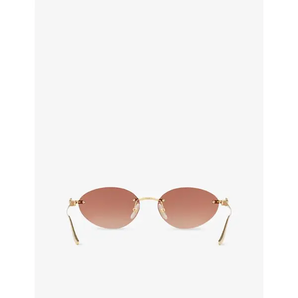 CARTIER Oval-frame Metal Sunglasses