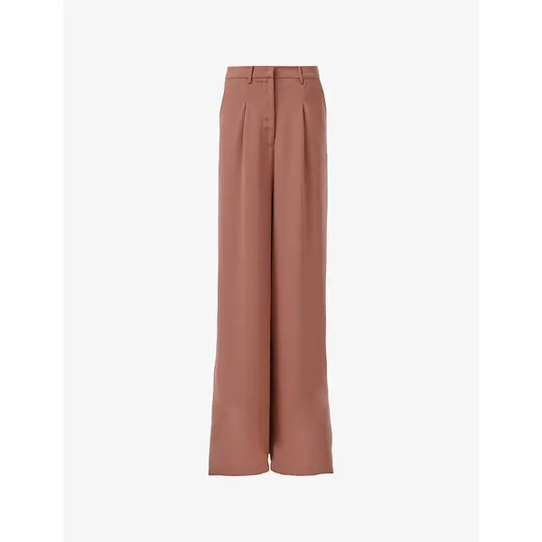 LEEM Pleated Wide-leg High-rise Trousers