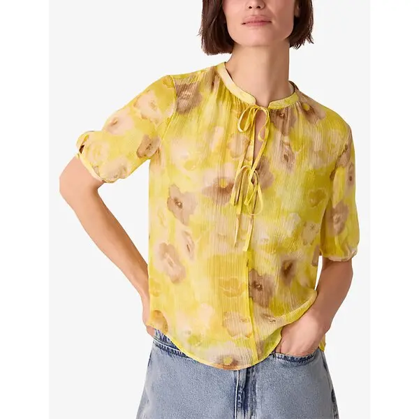 Whistles Floral-print Lyocell Blouse