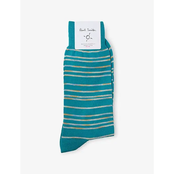 Paul Smith Striped Cotton-blend Socks - Green