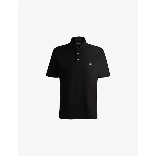 BOSS Logo-embroidered Short-sleeve Cotton Polo Xxxl - Black