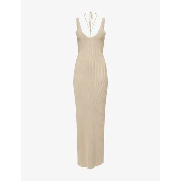 4th & Reckless Dion Ribbed Knitted Maxi Dress In Beige - 45% Off |  Editorialist