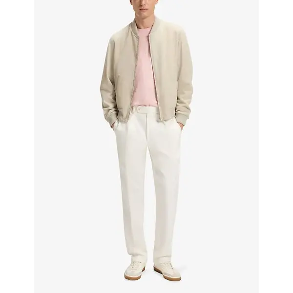 BOSS Beckham X Tailored Straight-leg Stretch-cotton Trousers - White