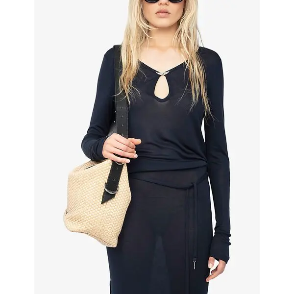 Zadig&Voltaire Wing-embellished Long-sleeve Woven Top