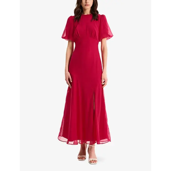 OMNES Woven Maxi Dress - Magenta