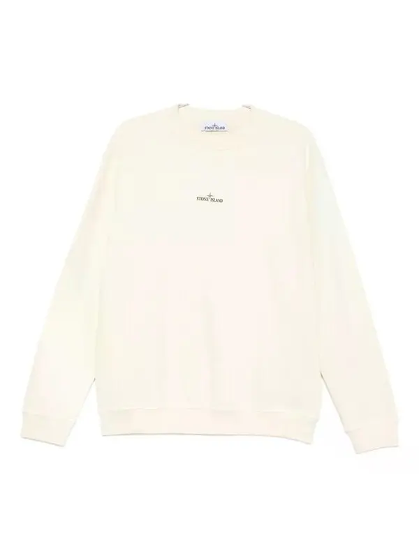 Stone Island Logo-print Cotton Sweatshirt - Neutrals