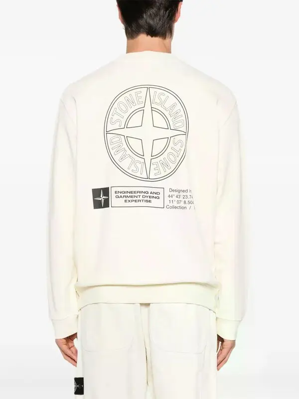 Stone Island Logo-print Cotton Sweatshirt - Neutrals
