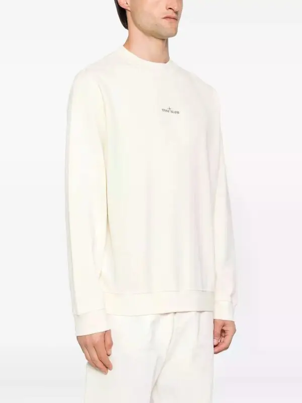 Stone Island Logo-print Cotton Sweatshirt - Neutrals