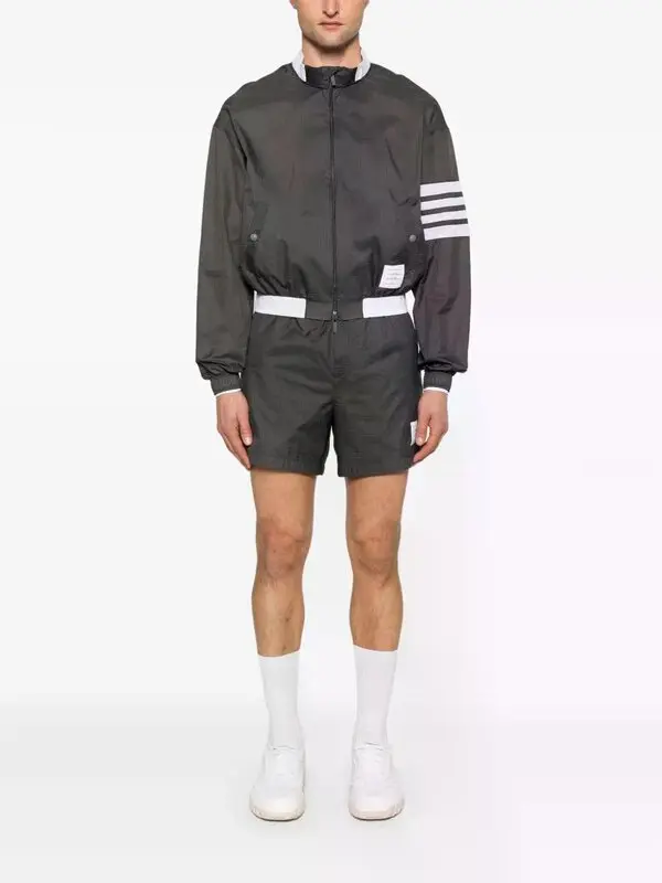 Thom Browne Ripstop Shorts With Logo Waistband