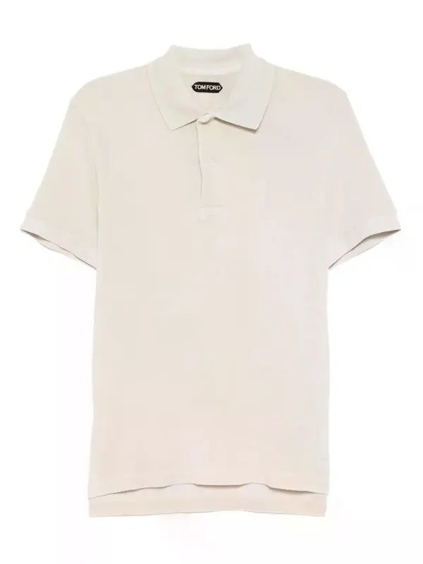 TOM FORD Towelling Polo Shirt - Neutrals