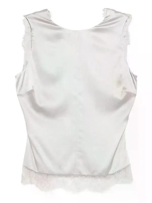 TOM FORD Lace-trimmed Sleeveless Top - Silver