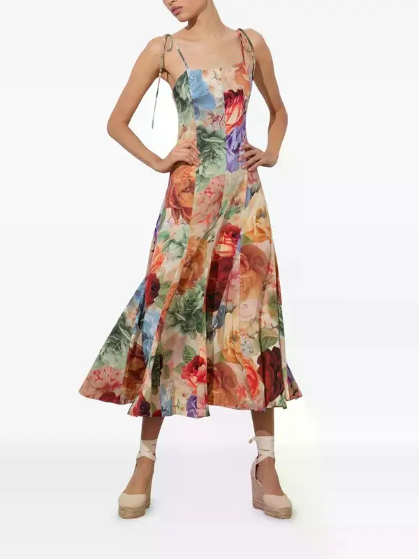 Alice + Olivia Jeanette Floral-print Midi Dress