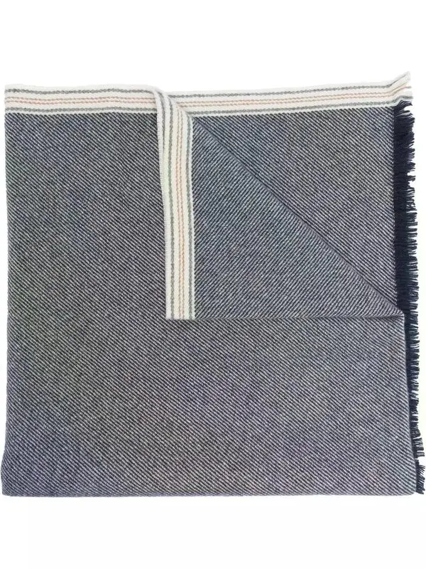 Brunello Cucinelli Fringed Cashmere Scarf - Blue