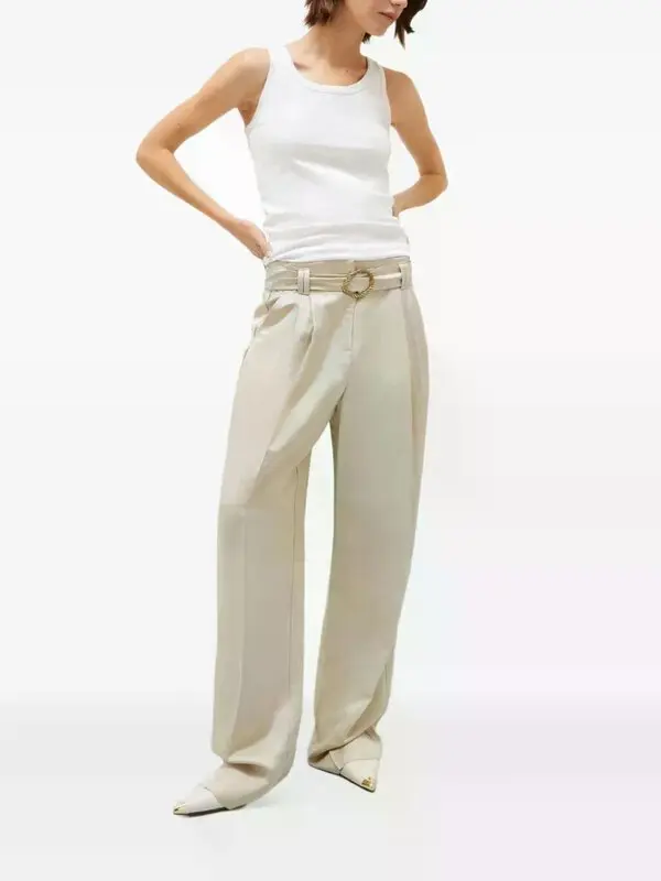 Marella Belted High-waist Wide-leg Trousers