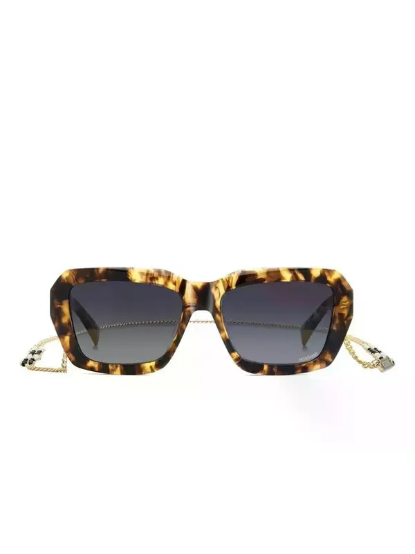 Missoni Square-frame Sunglasses With Chain Detail - Brown