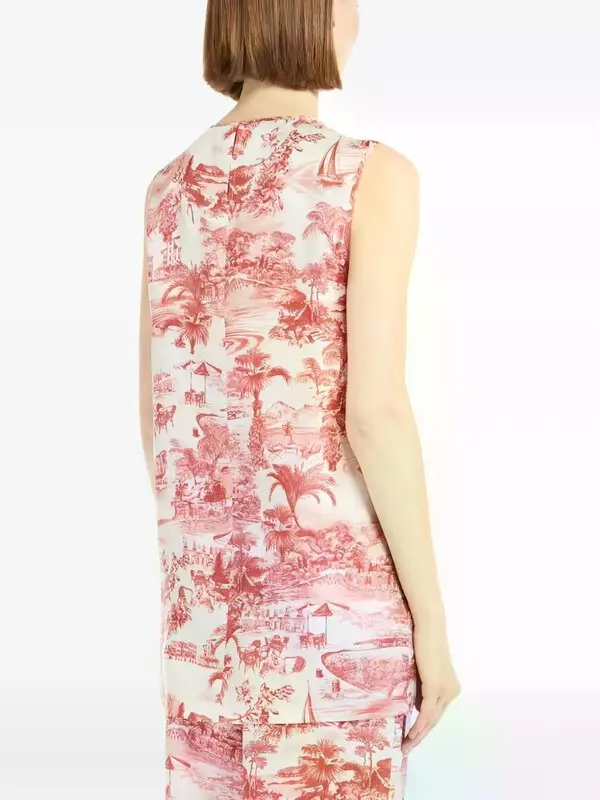 Max Mara Graphic-print Sleeveless Top
