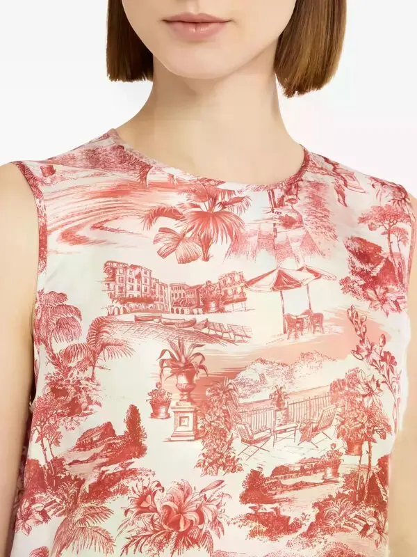 Max Mara Graphic-print Sleeveless Top