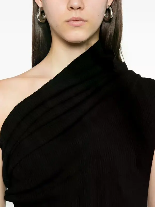 Rick Owens One-shoulder Ribbed-knit Dress