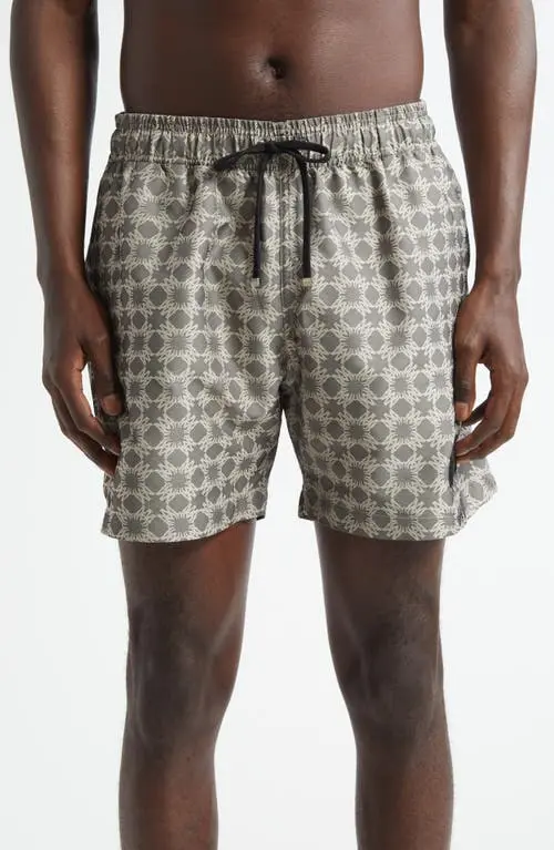 Amiri Quad Monogram Print Swim Trunks