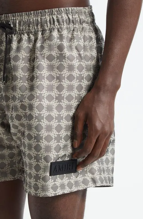 Amiri Quad Monogram Print Swim Trunks