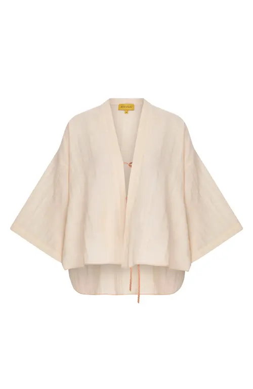 JE TE VEUX Myko Short Kimono - Cream / Off-white