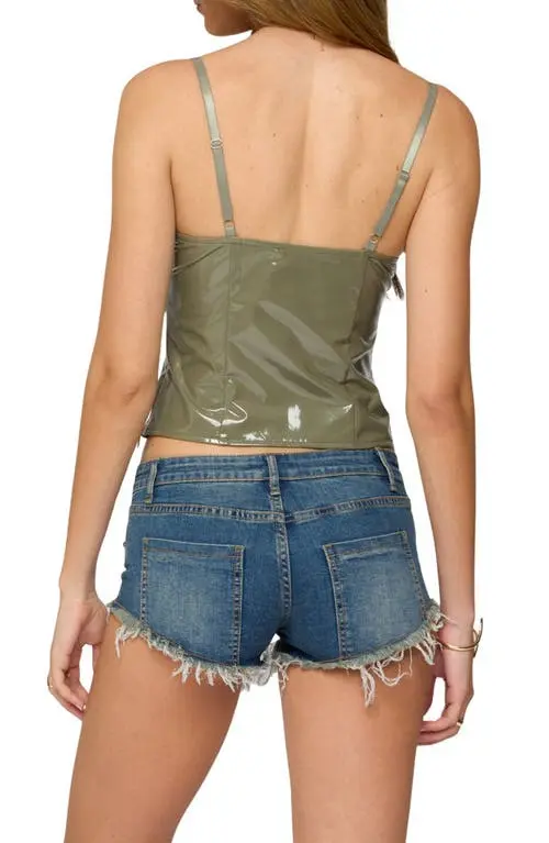 EDIKTED Carmie Vinyl Camisole - Olive