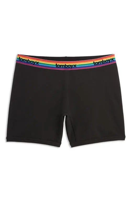 TOMBOYX 6-inch No Fly Boxer Briefs - Black Rainbow Logo