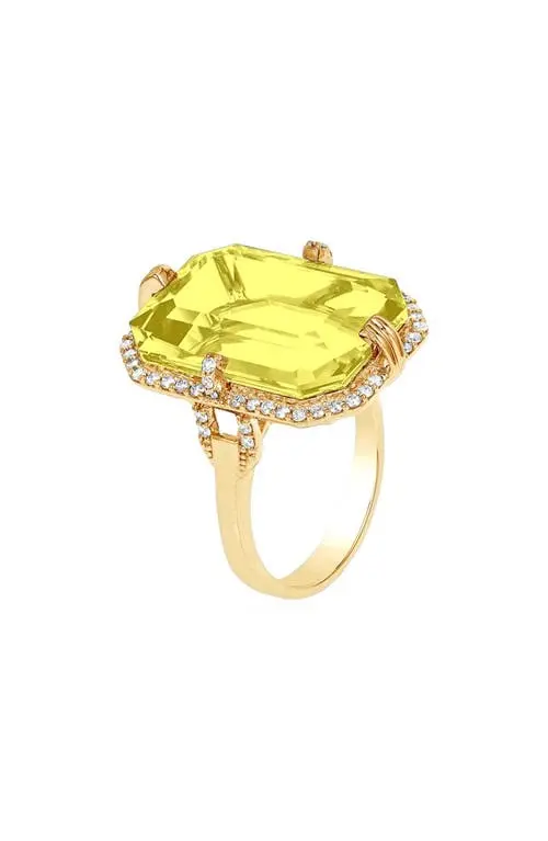 Goshwara Gossip Emerald Cut Ring - Lime
