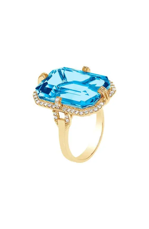 Goshwara Gossip Emerald Cut Ring - Pale Blue