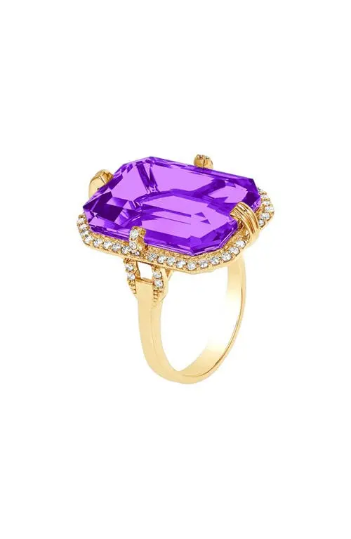Goshwara Gossip Emerald Cut Ring - Purple