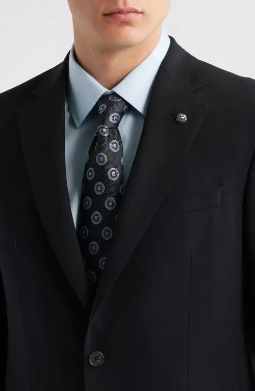 JACK VICTOR Stacie Trim Fit Solid Wool Suit - Black