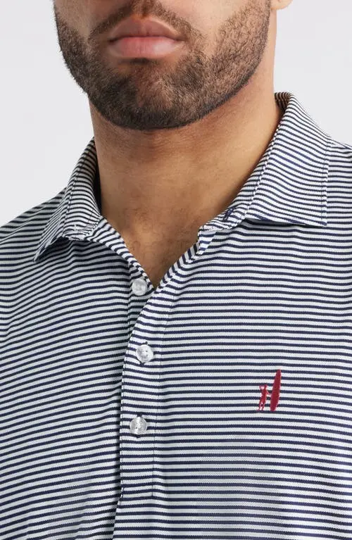 Johnnie-o Dru Stripe Performance Polo - Navy