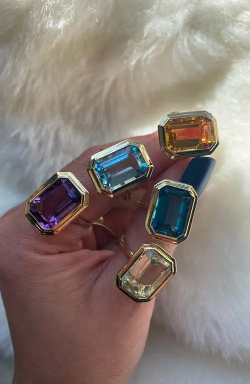 Goshwara Manhattan Cocktail Ring - Deep Blue