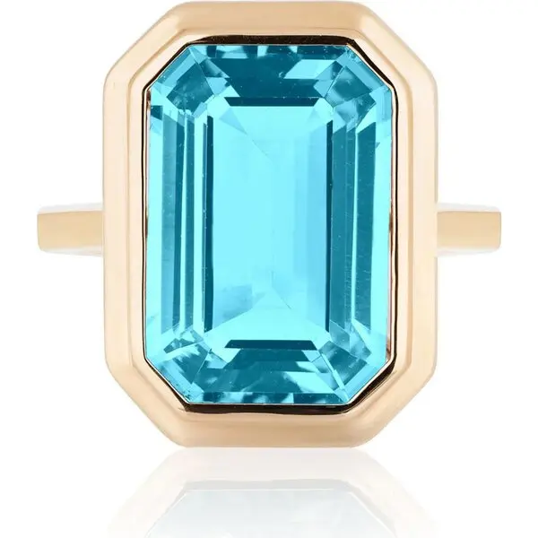 Goshwara Manhattan Cocktail Ring - Pale Blue