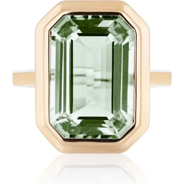 Goshwara Manhattan Cocktail Ring - Translucent Green